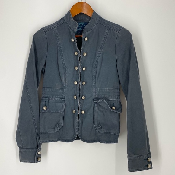 Fossil | Jackets & Coats | Fossil Military Jacket Blue Sz S | Poshmark